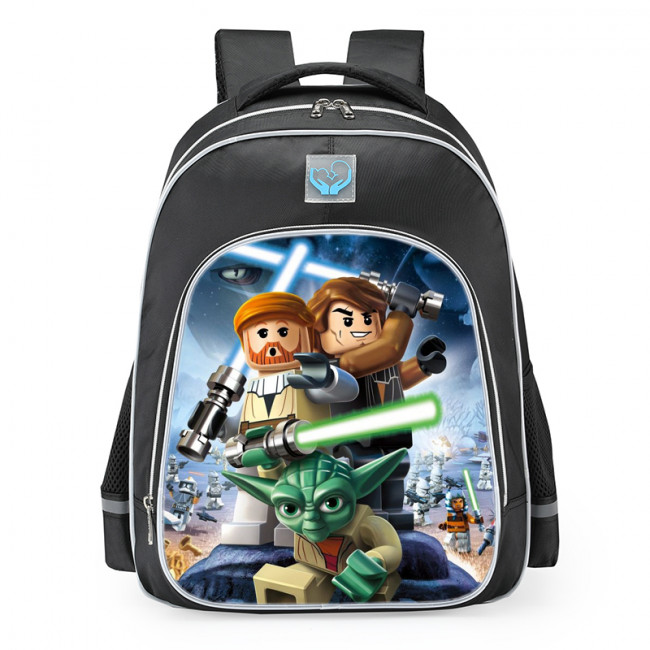 Star Wars Main Characters Lego Mini Figure School Backpack | Backpackazon